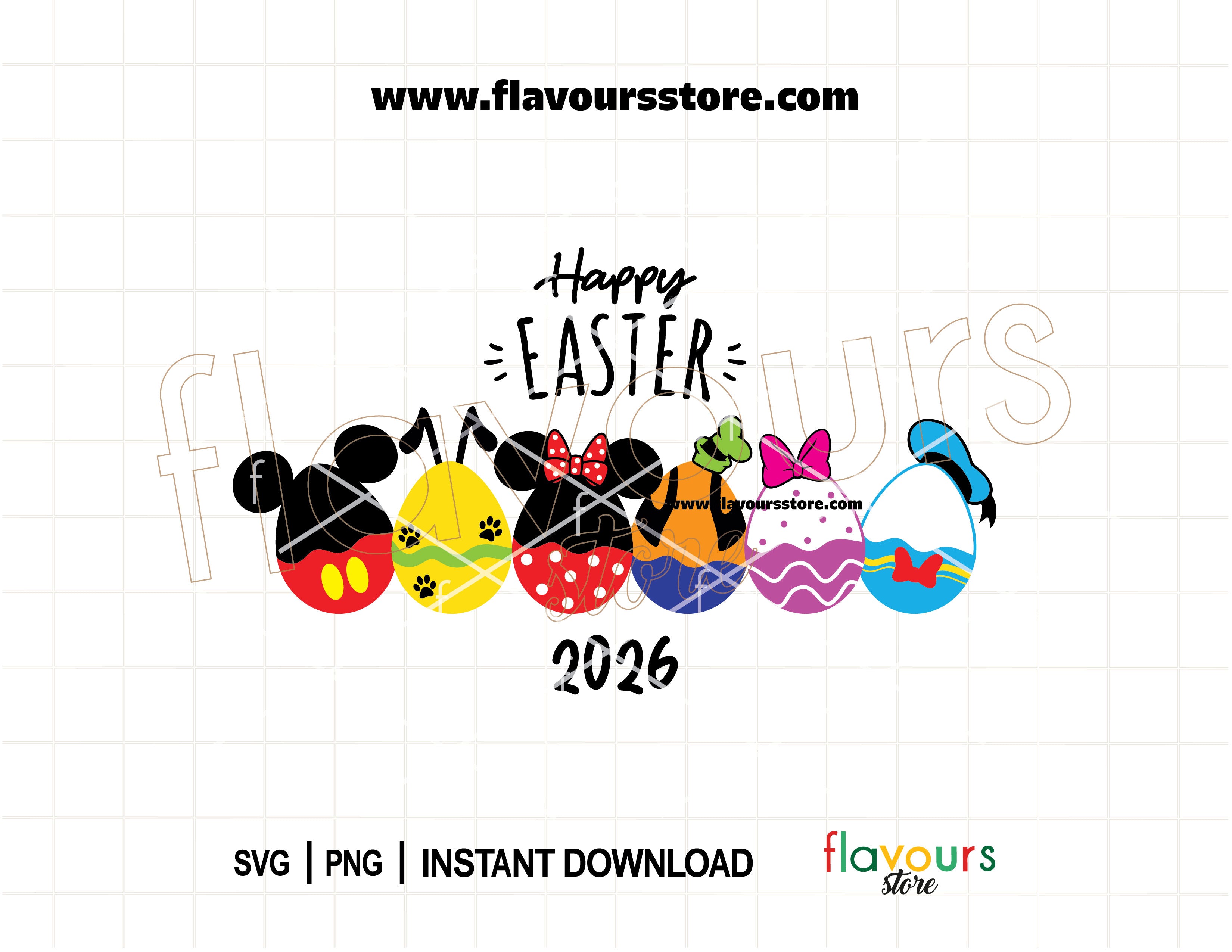 Mickey Friends Easter Eggs SVG | Happy Easter Disney PNG for Cricut ...
