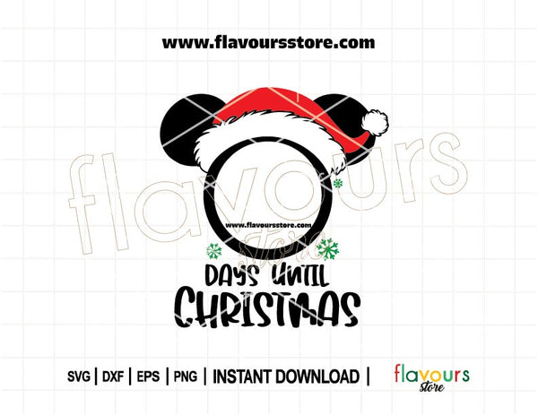 Christmas Countdown Mickey Ears SVG | Holiday Cut File for Cricut | Di ...