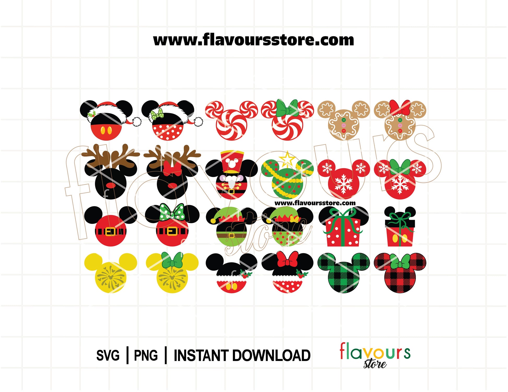 Christmas Mouse Head SVG Bundle | Cute Holiday Cricut Files – FlavoursStore