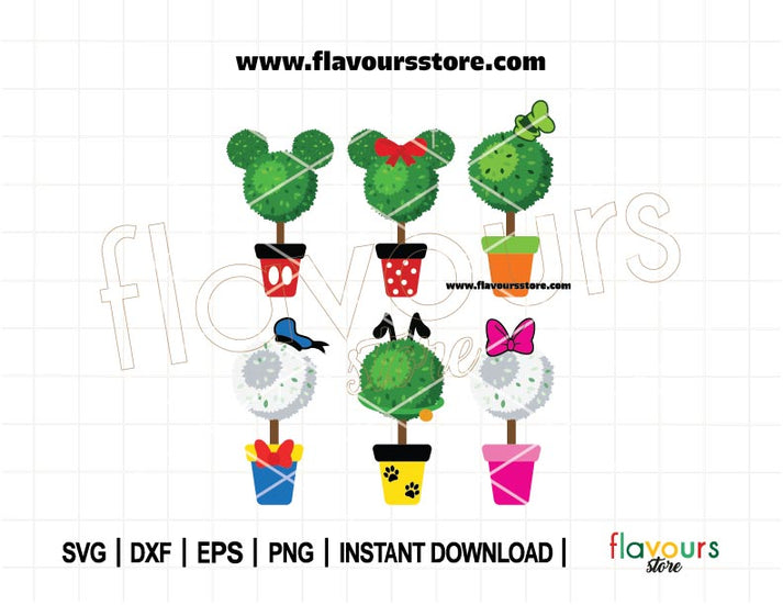 Mouse Christmas Topiary Bundle SVG, Christmas Svg, Topiary, Christmas ...