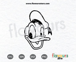 Donald Duck Face, Donald Face Silhouette, Donald Duck SVG Cut File ...