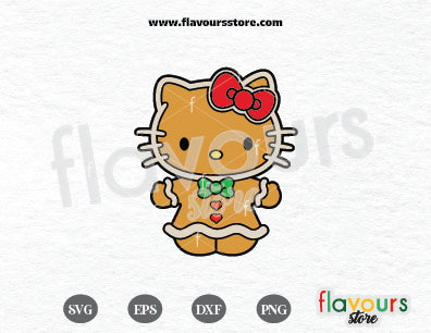Hello Kitty Gingerbread Cookie Christmas SVG Cut File Cricut Silhouett ...