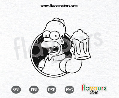Homer Simpson Svg, Beer Svg, The Simpsons Svg – FlavoursStore