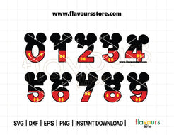Mouse Number Bundle SVG, Mouse Ears Svg, Birthday Numbers Png, 0 throu ...
