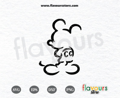 Mickey Outline SVG Cut File, Mickey Silhouette Svg, Mickey SVG ...
