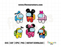 Mickey, Minnie, Pluto, Donald, Daisy, Impostor, Among Us, SVG Cut File ...