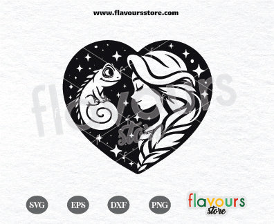 Tangled Heart Svg, Tangled svg, Princess SVG, Rapunzel and Pascal Svg ...