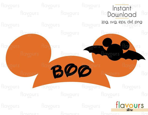 BOO Mickey Ears - Cuttable Design Files (Svg, Eps, Dxf, Png, Jpg) For ...
