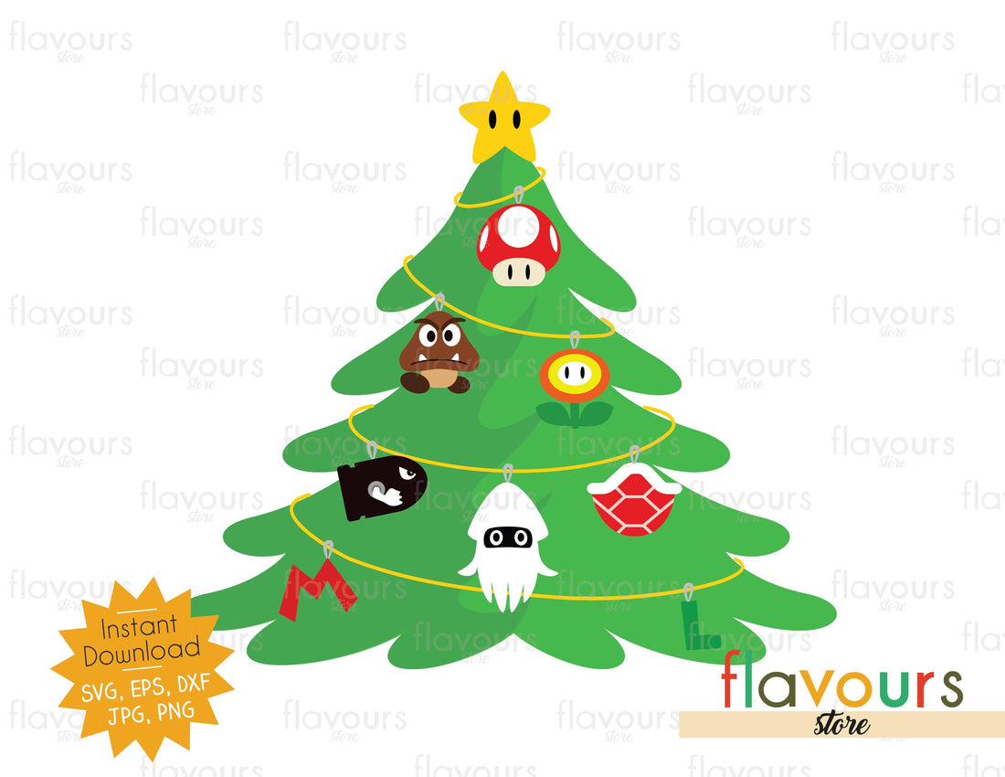 Christmas Tree Mario Bros Ornaments - SVG Cut File – FlavoursStore