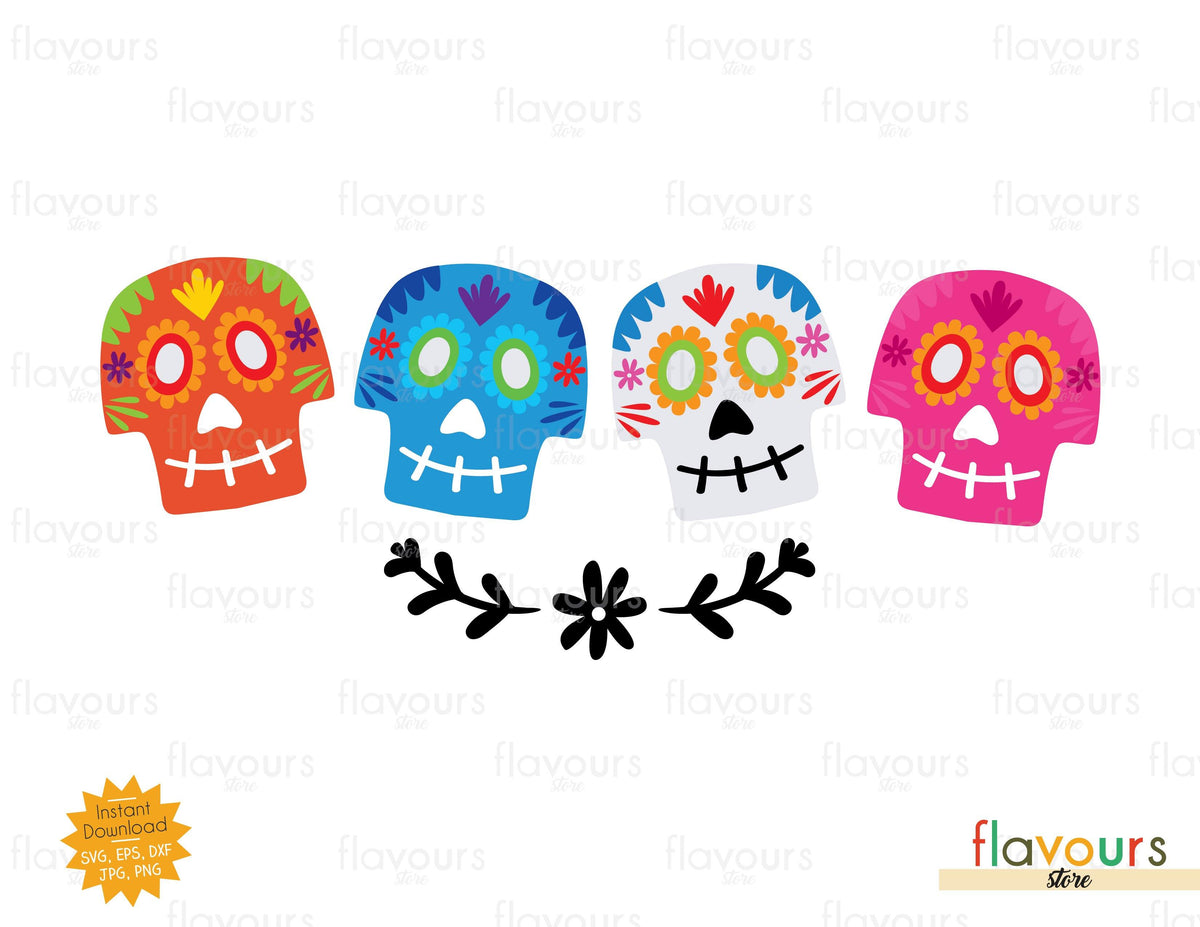 Skulls Coco Poco Loco (svg dxf png) Disney Movie Logo Vector Clipart ...
