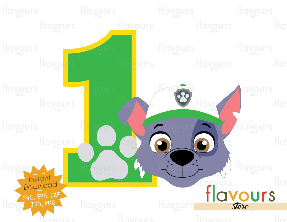 One - Rocky Face - Paw Patrol - Instant Download - SVG FILES ...