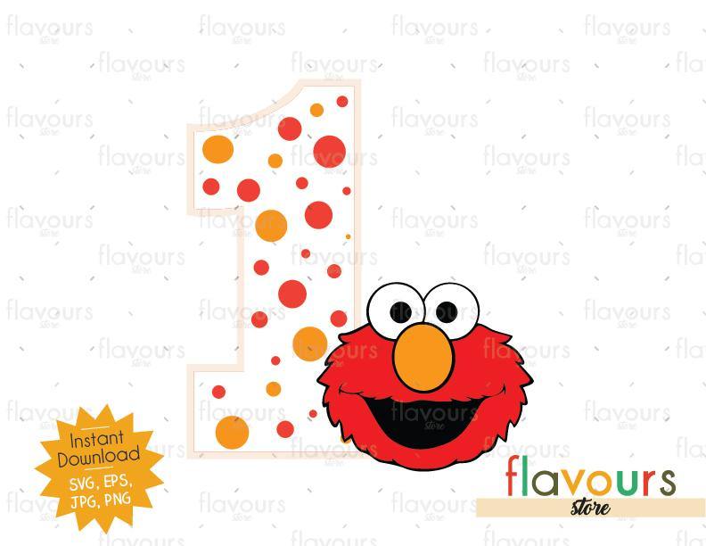 One - Elmo - Sesame Street - Cuttable Design Files – FlavoursStore